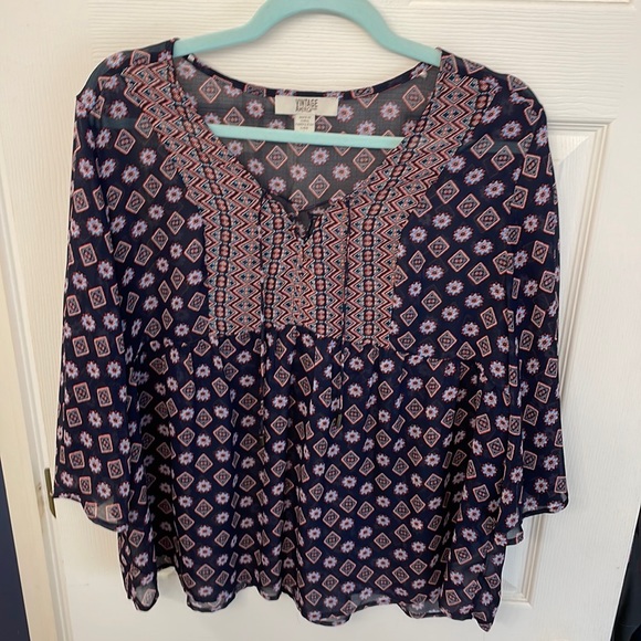 American Vintage | Tops | Vintage America L 0 Polyester Top | Poshmark